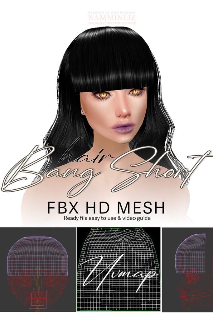 BANGS HD MESH & Opacity XMF FBX - NAMMINLIZ